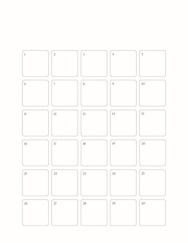Free 30 Day Chart Printable - Sustain Life Journal